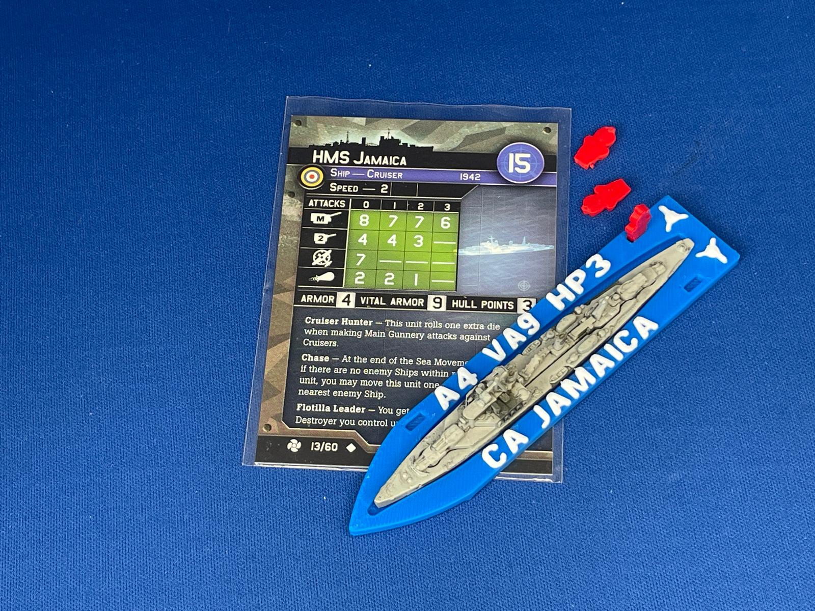 War at Sea UK Jamaica Ship Base - Game Aid by The Fun Kingdom - Wargaming3D